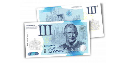 Charles III 75 år - sedel & folder - Framtagen i samband med kröningen ...